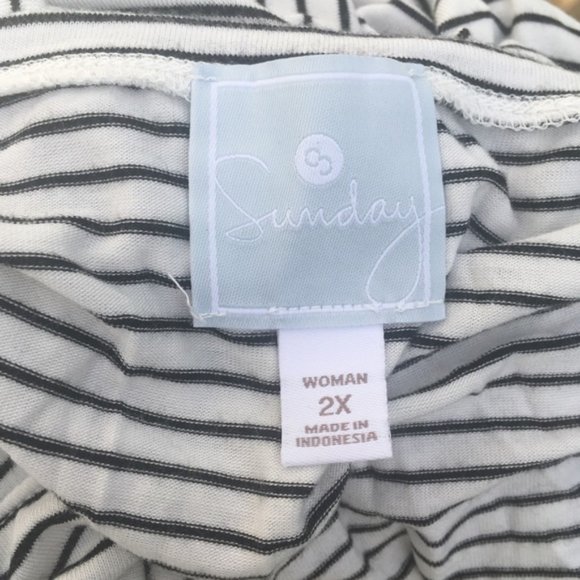 Sunday | Tops | Sunday Hello Weekend Striped Plus Size Shirt 2x | Poshmark
